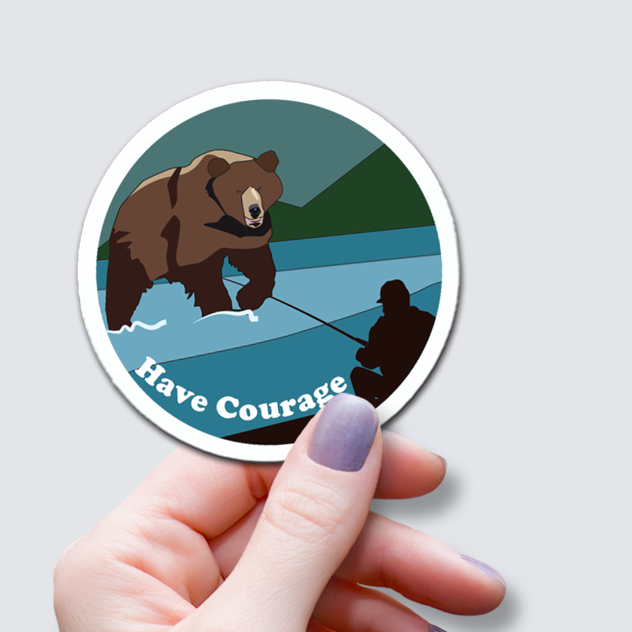 Bear - Have Courage Vinyl Sticker – StickerAmbassador