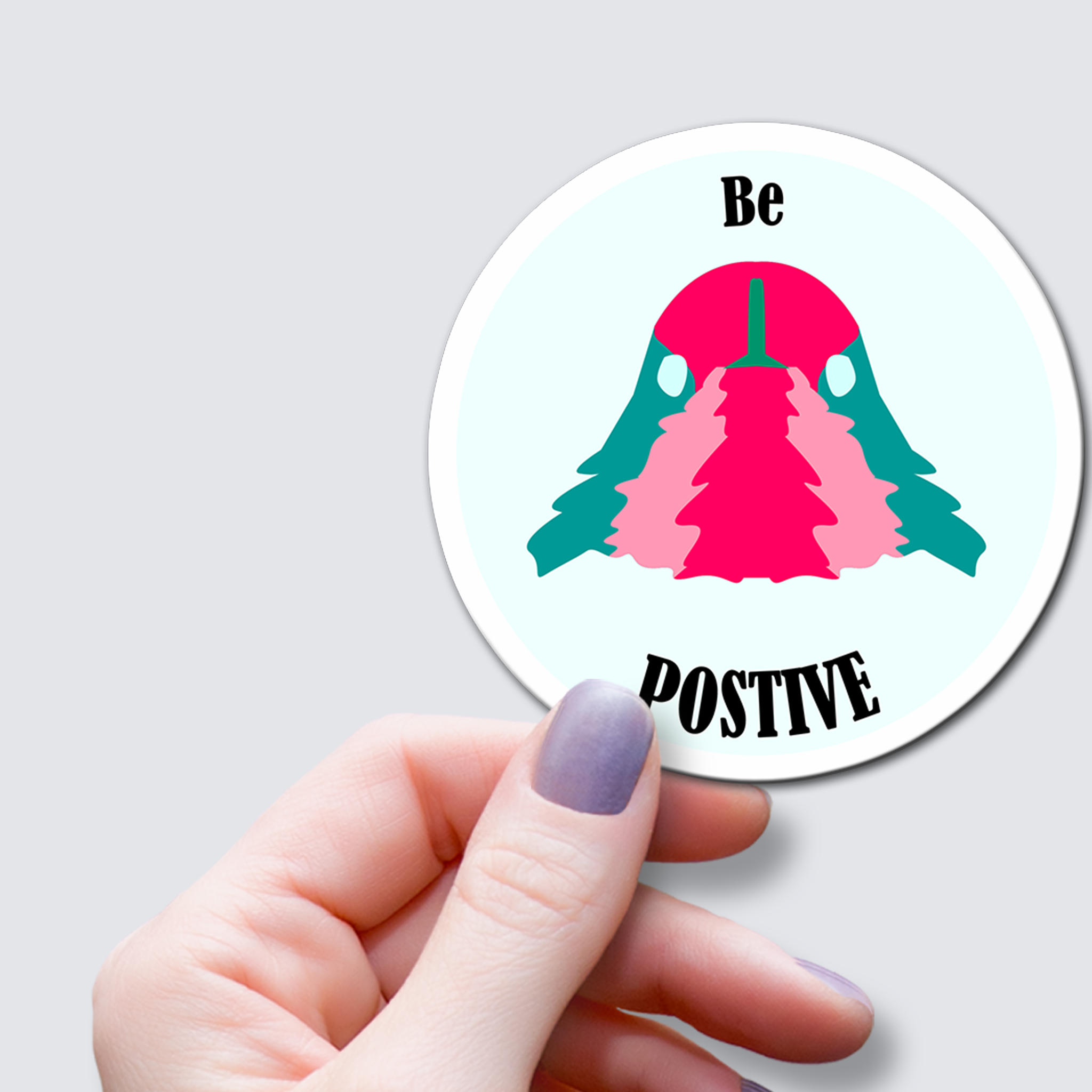 Be Positive - Positive Affirmation Hummingbird Vinyl Sticker ...