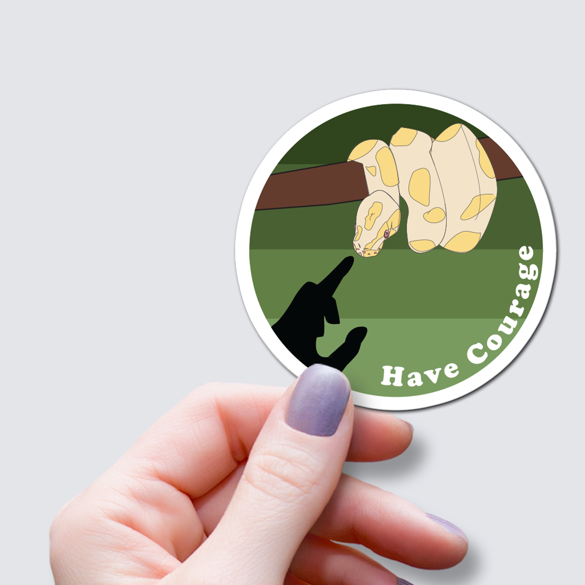 Snake - Have Courage Vinyl Sticker – StickerAmbassador